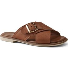 LANDS' END Lederpantoletten, Damen,  Beige, by Lands' End