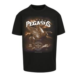 T-Shirt "Upscale by Mister Tee Unisex Pegasus Oversize Tee", Damen, Gr. XS, schwarz, 100% Baumwolle, UPSCALE BY MISTER TEE, unifarben, oversize, Rundhals, Shirts T-Shirt