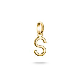 Charm Buchstabe Thomas Sabo "Charm Alphabet/Buchstabe - Connect", gold (gelbgoldfarben), Charms, Damen, S, Silber 925 (recycelt)