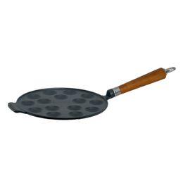 Poffertjespfanne RONNEBY BRUK "Maestro Poffertjes-Pfanne, &Oslash; 24 cm, mit Holzgriff", schwarz, mit buchenholzgriff, B:24cm H:8cm L:51cm, Pfannen