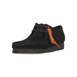 Schn&uuml;rschuh Clarks "Wallabee Black", Herren, Gr. 40, schwarz, Leder, Schuhe Schn&uuml;rschuh, aus hochwertigem schwarzem Wildleder