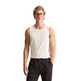Marc O'Polo Tanktop MARC O'POLO DENIM, Herren, Gr. L, silky wei&szlig;, Rippware, Obermaterial: 95% Baumwolle, 5% Elasthan, slim fit normal, Rundhals, Tops Tanktop, Ripp-Tanktop slim aus Bio-Baumwoll-Mix