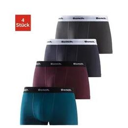 Hipster Bench., Herren, Gr. XL, 4 Stk., bunt (navy, bordeaux, petrol, anthrazit), Jersey, Obermaterial: 95% Baumwolle, 5% Elasthan, unifarben, k&ouml;rpernah, Unterhosen, knapp sitzende Boxershorts aus Baumwollmischung