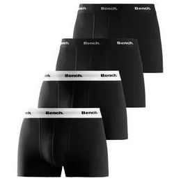 Boxer Bench. "Boxershorts f&uuml;r Herren", Herren, Gr. S, 4 Stk., schwarz, Jersey, Obermaterial: 95% Baumwolle, 5% Elasthan, unifarben, Unterhosen, Unterhosen mit kontrastfarbigem Bund