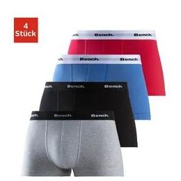 Hipster Bench., Herren, Gr. S, 4 Stk., bunt (royalblau, grau, meliert, rot, schwarz), Jersey, Obermaterial: 95% Baumwolle, 5% Elasthan, unifarben, k&ouml;rpernah, Unterhosen, knapp sitzende Boxershorts aus Baumwollmischung