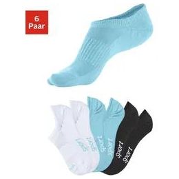 Sneakersocken Bench., Herren, Gr. 35-38, bunt (2x t&uuml;rkis, 2x wei&szlig;, 2x schwarz), Baumwollmischung, unifarben, elastisch, Socken Sneakersocken, nicht sichtbar in Sneakern