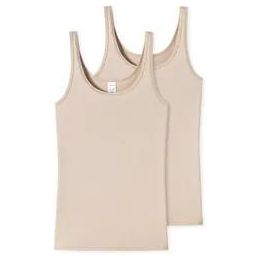 Unterhemd Schiesser "Modal Essentials", Damen, Gr. 42, N-Gr, beige (410, sand), Single Jersey, Obermaterial: 80% Modal, 10% Elasthan, 10% Polyester, figurbetont, Rundhals, Unterhemden Unterhemd, Single Jersey, weich, elastisch