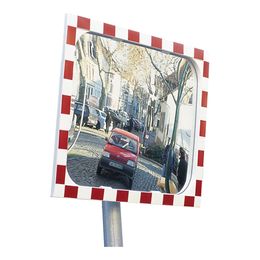 Moravia Verkehrsspiegel aus Sekuritglas Rahmen rot/wei&szlig; 400 x 600 mm + 76er Schelle (240.15.611)
