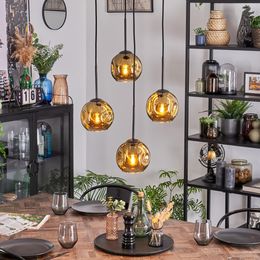 hofstein Ripoll H&auml;ngeleuchte Glas 15 cm Gold, 4-flammig