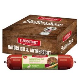 Fleischeslust Nassfutter Hund Adult Futterbox Kaninchen, Rind, Erbse, Birne & rote Bete 6x800 g
