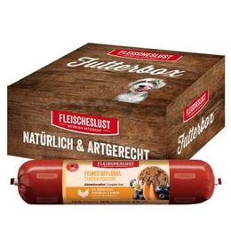 Fleischeslust Nassfutter Hund Adult Futterbox Gefl&uuml;gel, Heidelbeere, S&uuml;&szlig;kartoffel & Kamille 8x400 g