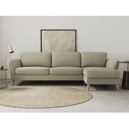 Ecksofa Home Affaire "MARSEILLE (279/152cm),L-Form, Rec. rechts/links, verschiedene Bez&uuml;ge", beige, B:279cm H:88cm T:152cm, Struktur fein (58% Polyester, 22% Polypropylen);Filzoptik (100% Polyester);Webstoff (100% Polyester), Sofas, Ecksofa, Massivholzbeine Eiche, Landhausstil, Wellenunterfederung