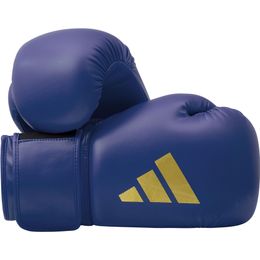 Boxhandschuhe adidas Performance "Speed 50" Gr. 10, blau (blau, goldfarben), Boxhandschuhe, 10 10, Obermaterial: 100% Kunstleder