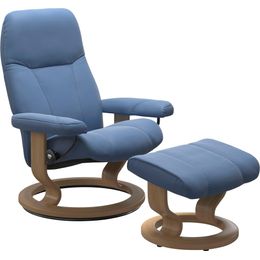 Relaxsessel stressless "Consul", blau (lazuli blau), B:85cm H:100cm T:77cm, Leder BATICK: BATICK ist ein leicht korrigiertes, durchgef&auml;rbtes und genarbtes M&ouml;belleder, bei dem die meisten Unebenheiten und Spuren in der Regel entfernt wurden.;Leder PALOMA: PALOMA ist ein durchgef&auml;rbtes Semianilin-M&ouml;belleder mit nat&uuml;rlicher Narbung.;ROHLEDER Stoff Q2 FARON: Ein fester zuverl&auml;ssiger Boucl&eacute; mit einem s