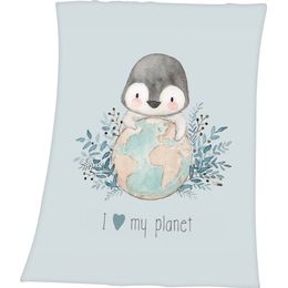 Babydecke Baby Best "Pinguin", bunt, B:75cm L:100cm, Polyester, Wohndecken, Babydecke, mit liebevollem Motiv, Kuscheldecke
