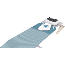 B&uuml;gelbrettbezug BISCHOF COLOMBO "Universal", blau (blau, wei&szlig;), B:50cm T:140cm, Baumwolle, B&uuml;gelbrettbez&uuml;ge, integrierte B&uuml;geleisenablage, 100% Biobaumwolle, 3-lagig, 140x50 cm