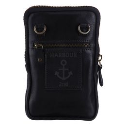 Mini Bag Harbour 2nd "Benita", Damen, Gr. B/H/T: 11cm x 16cm x 2cm, blau (navy), Leder, Taschen, Umh&auml;ngetasche, Schultertasche mit typischen Marken-Anker-Label