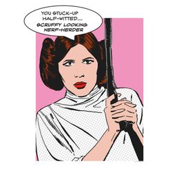 Bild Komar "Star Wars Classic Comic Quote Leia", bunt (farbe bild(er): bunt), B:40cm H:50cm, Holz, Papier, Bilder, Bild, Wandbild zur Dekoration im Kinderzimmer - ohne Rahmen