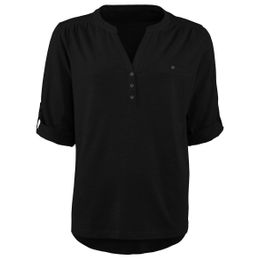3/4-Arm-Shirt STOOKER WOMEN "MARIE T-Shirt 3/4 - Arm", Damen, Gr. 44/46, schwarz, Jersey, 100% Baumwolle, regular fit, Rundhals, Shirts 3/4-Arm-Shirt, Regular Fit Slub Yarn Baumwolle Henley Shirt Knopfleiste f&uuml;r Damen