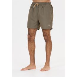Badeshorts NOU "Veritas", Herren, Gr. L, US-Gr&ouml;&szlig;en, olivgr&uuml;n, 100% Polyester, bestickt, Badehosen Badeshorts, atmungsaktiv