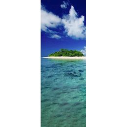 Livingwalls Fototapete LIVING WALLS "S&uuml;dseeinsel", bunt (t&uuml;rkis, blau, gr&uuml;n, wei&szlig;), B:1m L:2,8m, Vlies, Tapeten, Fototapete Meer Strand Blau Gr&uuml;n Beige 1,00 m x 2,80 m Vliestapete