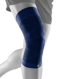 Kniebandage Bauerfeind "Sports Compression Knee Support", Gr. L, blau (navy), Obermaterial: 57% Baumwolle, 41% Polyester, 2% Elasthan, Bandagen Kniebandage, mit Kompression