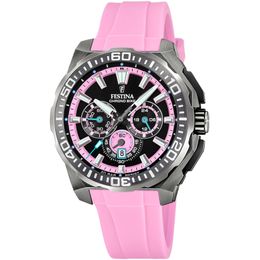 Chronograph Festina "Chrono Bike 2025", rosa, Armbanduhren, Herren, Chronograph, Quarzuhr, Armbanduhr, Herrenuhr, analog, Tag, Stoppfunktion