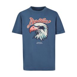 T-Shirt MisterTee "MisterTee Paradise Eagle Tee", Jungen, Gr. 122/128, vintageblau, 100% Baumwolle, bedruckt, relaxed fit, Rundhals, Shirts T-Shirt