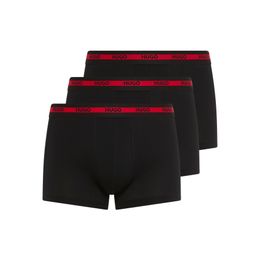 Trunk HUGO UNDERWEAR "TRIPLET PLANET", Herren, Gr. L (52), 3 Stk., schwarz (schwarz 002), Jersey, Obermaterial: 95% Baumwolle, 5% Elasthan, normal, Unterhosen, Logos am elastischen Bund, mittlere Bundh&ouml;he