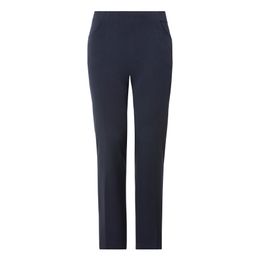 Schlupfhose KjBRAND "Schlupfhose Susie in Bi-Stretch, Kammgarnoptik", Damen, Gr. 23, K-Gr, blau (marine), Web, Obermaterial: 63% Polyester, 35% Viskose, 2% Elasthan, bequem kn&ouml;chelfrei, Hosen Schlupfhose, Sommerhose, ideal f&uuml;r kr&auml;ftige Oberschenkel