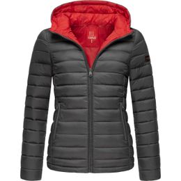 Steppjacke Marikoo "Luci", Damen, Gr. M (38), grau (anthrazit), Obermaterial: 100% Nylon. Futter: 100% Polyester. Wattierung: 100% Polyester. &Auml;rmelfutter: 100% Polyester, figurbetont h&uuml;ftbedeckend, &Auml;rmel ohne &Auml;rmelschlitz normaler Saum, Jacken Steppjacke, modische Damen &Uuml;bergangsjacke mit gro&szlig;er Kapuze