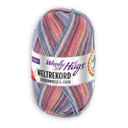 Sockenwolle Weltrekord von Woolly Hugs, Bordeaux/Jeans, aus Schurwolle