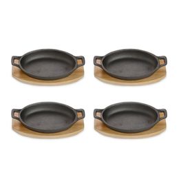 ECHTWERK Pfannenset Big, Schwarz, Metall, 4-teilig, 0,25 L, oval, 12x3x18 cm, kratzfest, Kochen, Pfannen, Pfannensets