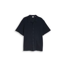 Tom Tailor Herren Plus Size - Regular Fit Hemd aus Baumwolle, blau, Meliert, Gr. 2XL