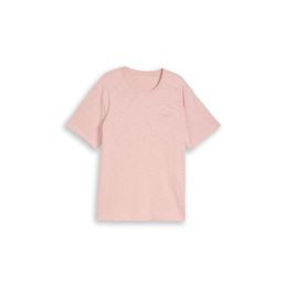 Tom Tailor Herren Plus Size - T-Shirt in Melange-Optik, rosa, Meliert, Gr. 3XL