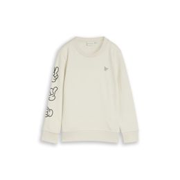 Tom Tailor Jungen Basic Sweatshirt mit Print, wei&szlig;, Uni, Gr. 116/122