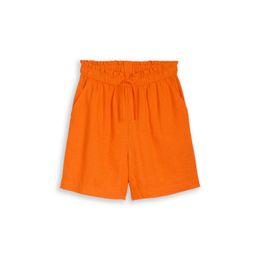 Tom Tailor Denim Damen Loose Fit Shorts mit Leinenanteil, orange, Uni, Gr. M
