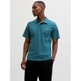 Jack & Jones Poloshirt JACK & JONES "JJBRANDON POLO SS", Herren, Gr. XXL, atlantic deep, Jersey, Obermaterial: 100% Baumwolle, bedruckt, regular fit, Shirts