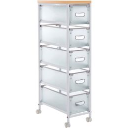 HEINE HOME Witt Rollwagen, wei&szlig;-natur, Gr&ouml;&szlig;e H/B/T 96x45x32,5 cm