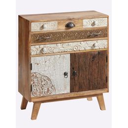 HEINE HOME Kommode, Braun, Gr. H/B/T ca. 80/70/30 cm, Kommoden, Material: Mango. R&uuml;ckseite: MDF