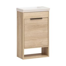 Pharao24.de Waschbeckenschrank Unterbeckenschrank 46 cm breit mit einem Einlasswaschbecken