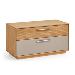 Pharao24.de Bank Garderobe Dielenbank in Eiche Bianco und Taupe