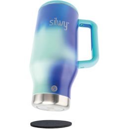 Silwy Magnet Tumbler Isolierbecher aus Edelstahl mit Griff und Metall-Nano-Gel-Pad 900 ml ocean - Isolierbecher