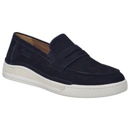 Slip-On Sneaker Josef Seibel "Cleve 08", Herren, Gr. 43, blau (ocean), Leder, Schuhe, Slipper, Mokassin, Freizeitschuh mit Wechselfu&szlig;bett