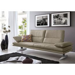 2,5-Sitzer W.Schillig "broadway Designsofa mit hohem Sitzkomfort", schwarz (pepper s22), B:236cm H:94cm T:96cm, Flachgewebe S22 (100% Polyester), Sofas, Sitztiefenverstellung, Kopfteil- & Seitenteilverstellung, Breite 236cm