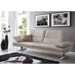 2,5-Sitzer W.Schillig "broadway Designsofa mit hohem Sitzkomfort", braun (sesame s22), B:236cm H:94cm T:96cm, Flachgewebe S22 (100% Polyester), Sofas, Sitztiefenverstellung, Kopfteil- & Seitenteilverstellung, Breite 236cm