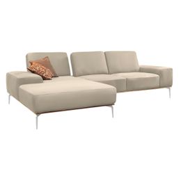 Ecksofa W.Schillig "run, Designsofa mit tollem Sitzkomfort, L-Form", beige (elfenbein z73), B:279cm H:88cm T:178cm, Longlife Xtra-Leder Z73: Naturwalkleder der Luxusklasse aus den erlesensten Rohh&auml;uten. Hautst&auml;rke 1, 1 &ndash; 1, 3 mm;ROHLEDER Jacquard-Flachgewebe Q2 W60 (63% Polyester, 37% Polyacryl);ROHLEDER Chenille-Flachgewebe Q2 W77 (68% Polyacryl, 32% Polyester);Stoff S37 (100% Polyester), Sofas, 
