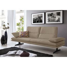 2,5-Sitzer W.Schillig "broadway, Designsofa mit tollem Sitzkomfort", braun (stone z59), B:236cm H:94cm T:96cm, Longlife Xtra-Leder Z59: Glattleder mit modischer Pr&auml;gung. Hautst&auml;rke 0, 9 - 1, 1 mm, Sofas, Sitztiefenverstellung, Kopfteil- & Seitenteilverstellung, Breite 216cm