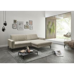 Ecksofa DIE PLANBAR "ZE-EM20028 L-Form, Breite 248 cm", feincord stone, B:248cm T:179cm, 95% Polyester;5% Nylon, Sofas, Ecksofa, wahlweise mit Kopfst&uuml;tzen und Sitztiefenverstellung