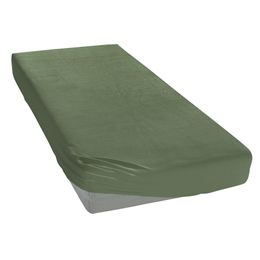 Spannbettlaken bellana "bellana Melone, 100% Baumwolle, Jersey, b&uuml;gelfrei", gr&uuml;n (schilf), L:200cm, Mako-Jersey, Obermaterial: 100% Baumwolle, Bettlaken, Spannbettlaken, reine Baumwolle, Spannbetttuch f&uuml;r Matratzen bis 25cm H&ouml;he